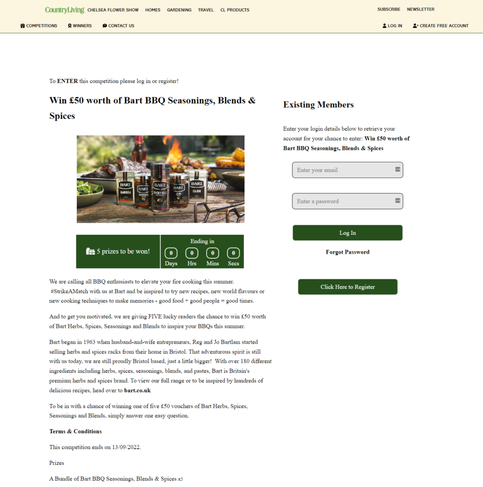 Perfect prizes for Country Living - The Competition Platform Blog